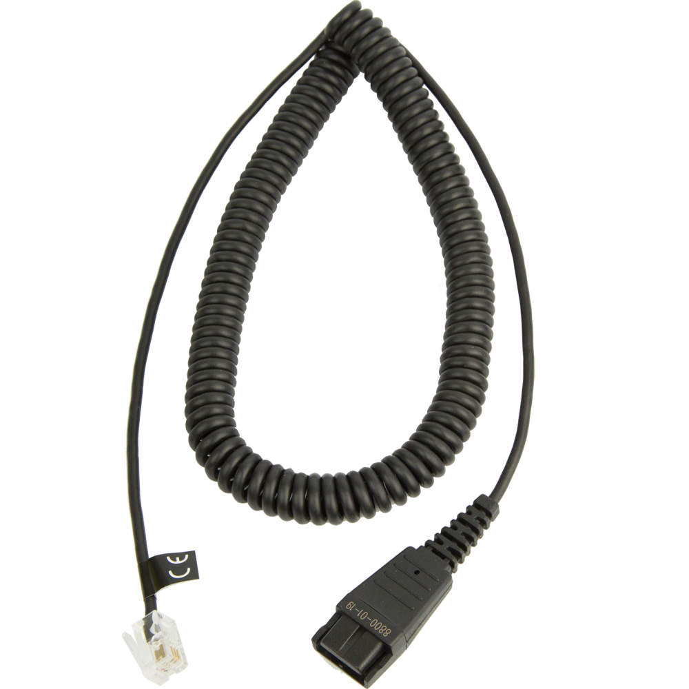Jabra Quick Disconnect (QD) to Modular (RJ) Coiled Bottom Cord - VoIP ...